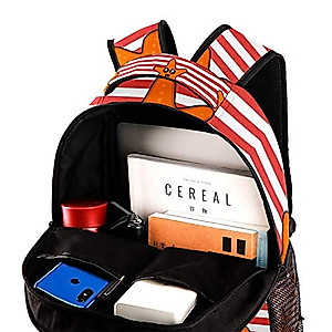 Colorful Cute Starfish Orange Stripes Shoulder Bags School Backpacks