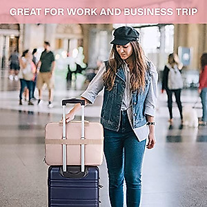 BAGSMART 17.3 Inch Laptop Bag, Large Expandable Briefcase for Women Business Office Travel Computer Bag Shoulder Bag Water Resistant Anti Theft Durable,Pink