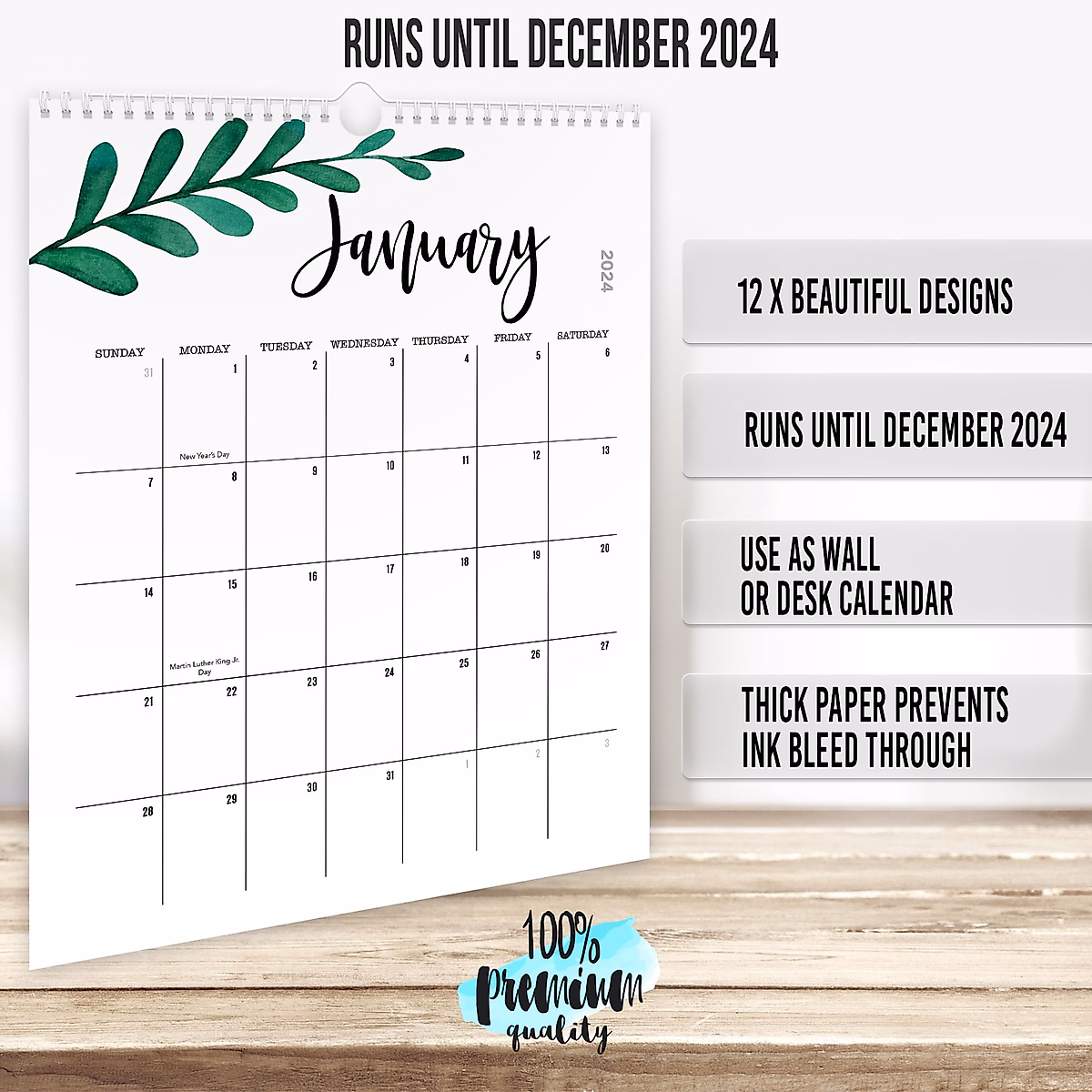 Aesthetic Floral 2024 Wall Calendar - Runs from June 2023 Until December 2024 - The Perfect 2023-24 Monthly Calendar for Easy Planning