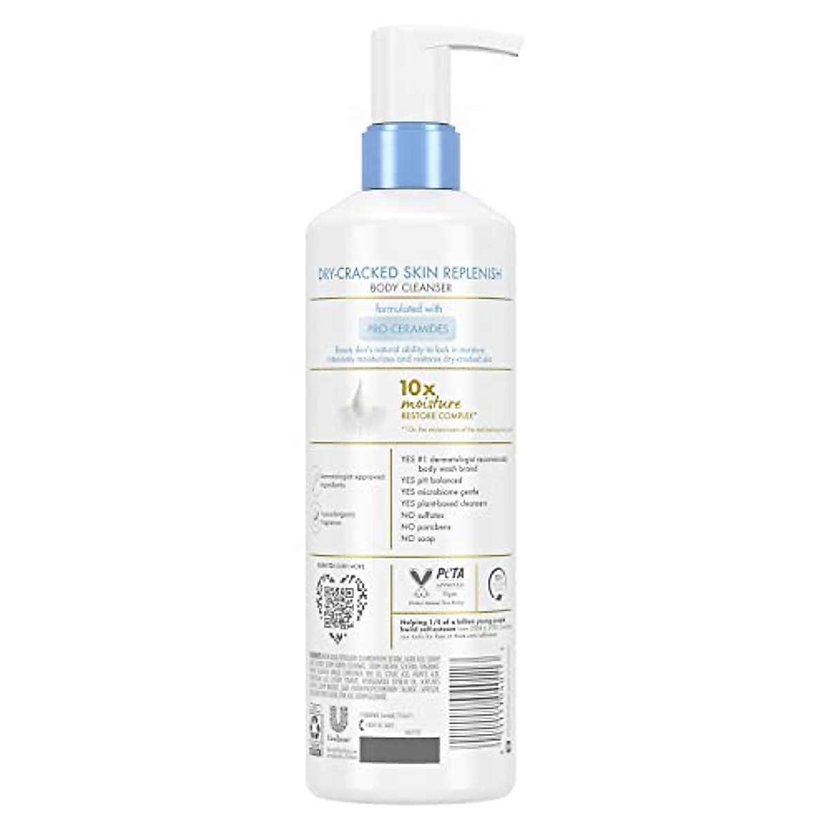 Dove Body Love Body Cleanser Body Wash 3 Count Dry-Cracked Skin Replenish Hypoallergenic for 24 Hour Nourishment & Instant Dryness Relief with Pro Ceramides Body Cleanser 17.5 FO