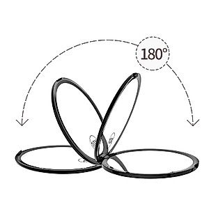 Gospire 4" Ultra-Thin Pocket Makeup Mirror for Travel, 1X/10X Double Sided Magnifying Portable Compact Handbag Handheld Round Foldable Cosmetic Mirror for Women (Black)