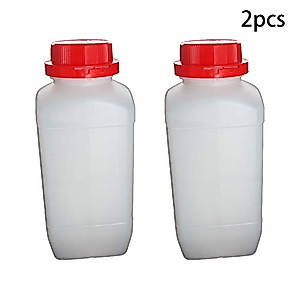 Othmro 1500ml/51oz Plastic Lab Chemical Reagent Bottles,2pcs 50mmx225mm(IDxH) Square Wide Mouth Liquid/Solid Sample Storage Container Sealing Bottles Red with Anti-theft Cap