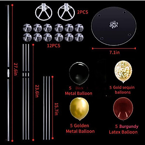 Graduation Decorations Maroon Gold 2024/Burgundy Gold Graduation Decorations ASU FSU/Burgundy Gold Balloons/Burgundy Birthday Decorations 2 Burgundy Table Centerpiece Balloon Stand Kits