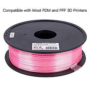 Micro Center Inland Pink Silk PLA 3D Printer Filament, Pink Shiny 3D Printing Filament 1.75mm, Dimensional Accuracy +/- 0.03 mm - 1 kg Spool (2.2 lbs), Clog Free Colorful Filaments