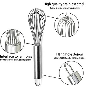 Whisk,12inch Stainless Steel Whisk,Kitchen Utensils Wire Whisk Balloon Whisk, Use for Cooking, Blending, Whisking, Beating, Stirring