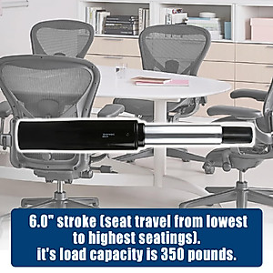 6" Pneumatic Gas Cylinder for Herman Miller Classic Aeron Chair,Office Chair Hydraulic Cylinder Replacement,Stroke Gas Lift Cylinder#1B08VM,Heavy Duty 450lbs New Pneumatic Cylinder, Gas Cylinder,