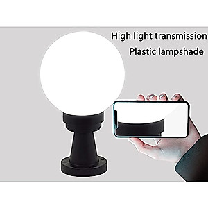 NAMFMS Simple Round Pillar Lanterns Outdoor Waterproof Pillar Lights PS Plastic Material Post Light Villa Landscape Lantern Home Door Street Lamp Garden Decorative Column Lamps (White)