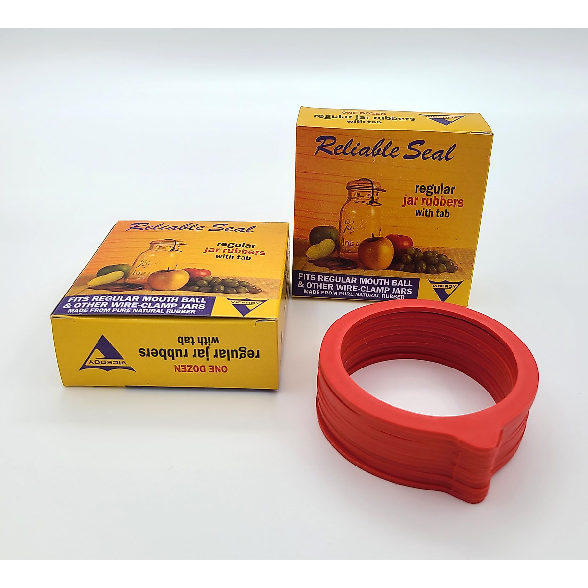 Canning Jar Seal Bundle Includes 24 Regular Mouth Viceroy Jar Rubbers With Tab and 24 Dissolvable Sunivale Jar Labels Replacement Jar Seals for Old Style Canning Jars Natural Rubber Rings