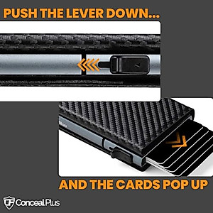 Conceal Plus Slide Up Wallet for Men, Secure Scan Proof Wallet with Pop Up Card Wallet Once Click Acess - Makes a Great Gift or Travel Wallet