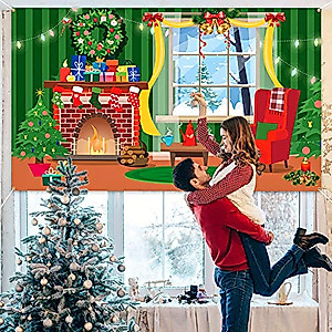 Merry Christmas Backdrop Scene Setters Banner Welcome Winter Snow Decorative Xmas Background for Wall Decoration Christmas Party Decor Holiday