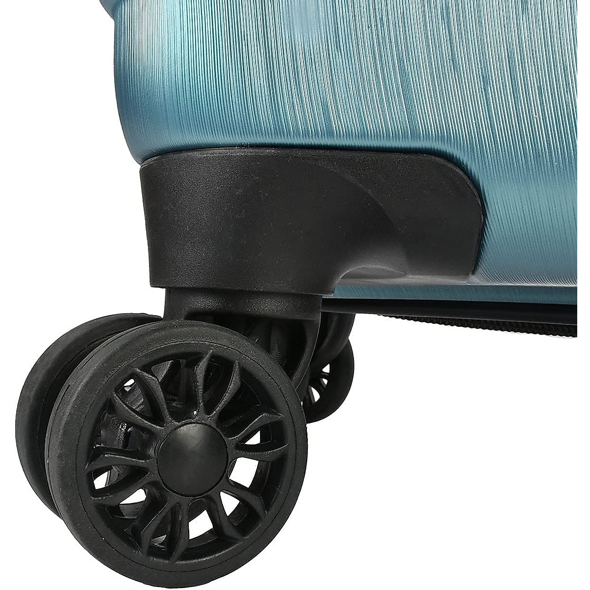 MACNAS Boren Polycarbonate Hardside Rugged Travel Suitcase Luggage with 8 Spinner Wheels, Aluminum Handle, Teal, Carry-on 22-Inch, USB Port