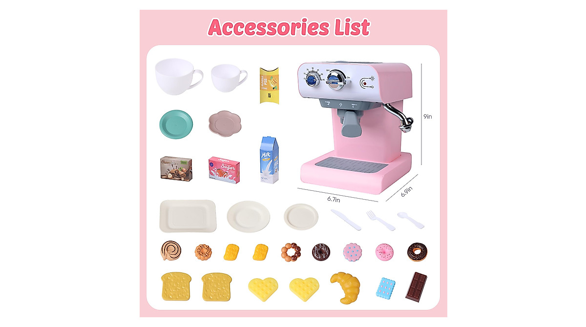 CUTE STONE Kids Coffee Maker Toy Set - Play & Imagine