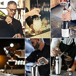 SUNPIN Cocktail Shaker Bartender Kit with Bamboo Stand, muddler for cocktails bar kit,24 oz Stainless Steel martini shaker, drink mixer,16-Piece bar set cocktail shaker set
