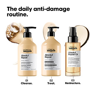 L'Oreal Professionnel Absolut Repair Conditioner - Protein Hair Treatment For Dry, Damaged Hair, Repairs Damage & Provides Shine With Quinoa & Proteins