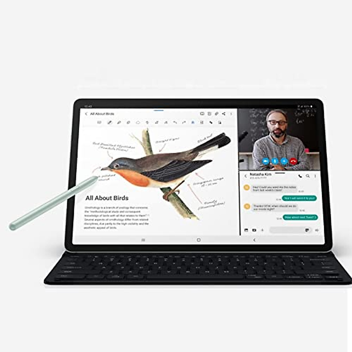 Galaxy Tab S7 FE S Pen Replacement Stylus Pen for Samsung Galaxy Tab S7 FE SM-T730, SM-T733, SM-T736B Touch Pen + Tips/Nibs (Mystic Green)