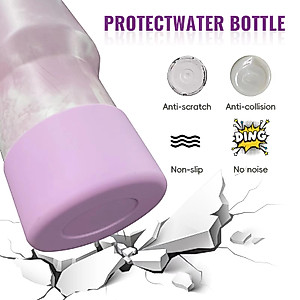 6 PCS Cup Accessories Set for Stanley 40oz & 30oz Tumbler.Including Silicone Boot,Straw Cover Cap,Heart Hook,Lipstick Bag and Heart Pompom (Purple)