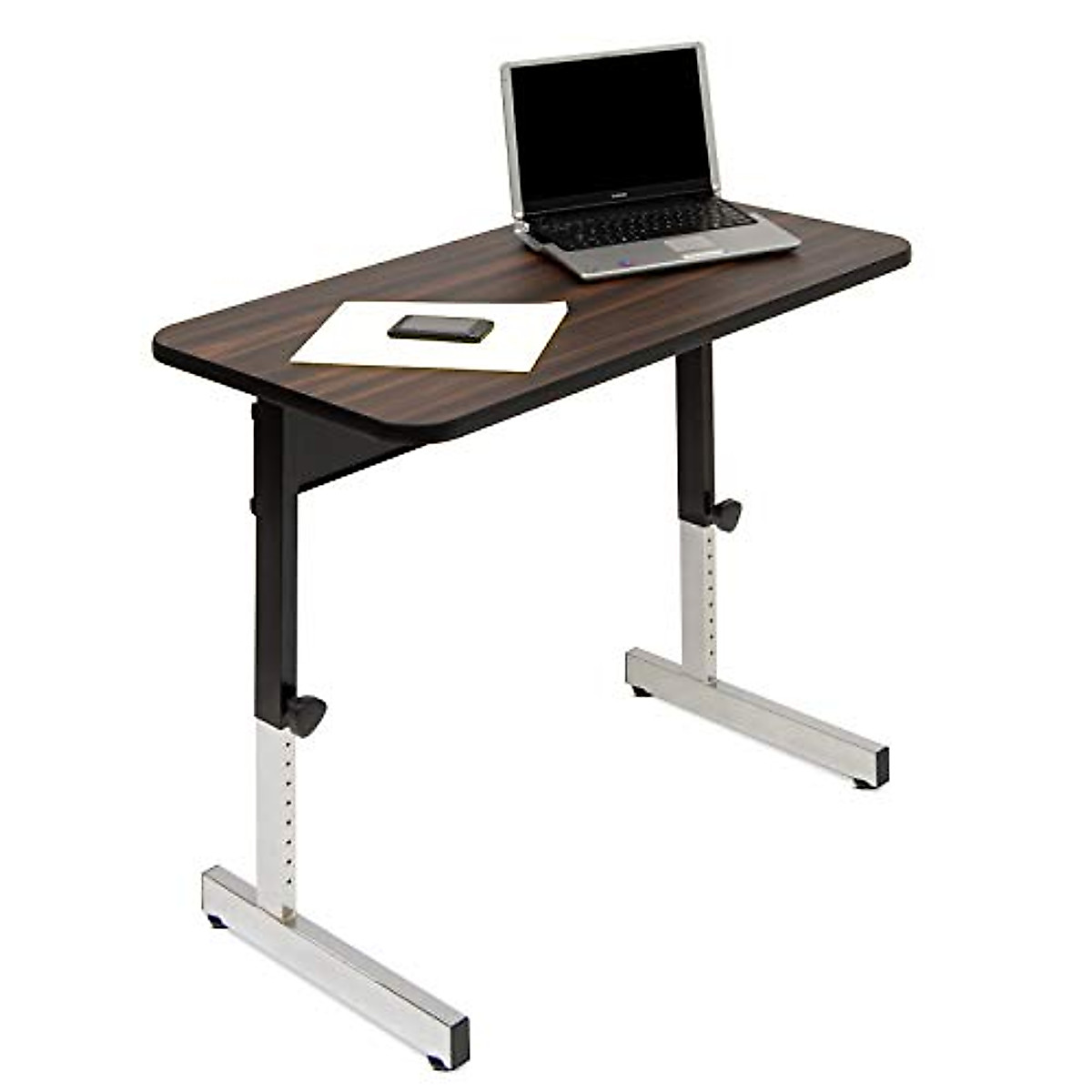 Calico Designs Adapta Height Adjustable Office Desk, All-Purpose Utility Table, Sit to Stand up Desk Home Computer Desk, 23" - 32" in Powder Coated Black Frame and 1" Thick Walnut Top, 36 Inch, Black/Walnut