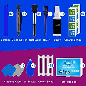 VR Headset Cleaning Kit, VR Lens Cleaner, Lens Pen Cleaner Kit for Meta Oculus Quest 2 3 /Xbox/PS/Wii, Cleaning kit for VR Facial Interface & Face Cover Pad Game Controller AR VR Accessories