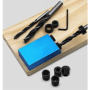 GDFYMI 14Pcs Pocket Hole Jig, Drill Jig for Angled Holes, Wood Woodwork Guides Joint Angle Tool Dowel Drill Joinery Kit, 15 Degree Woodworking Tools with 6/8/10mm Drill Guide, Carpentry Hole Locator