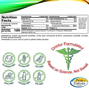 Krampade Electrolytes Powder Potassium Supplement - 4000 mg K+, >4X More Than Coconut Water | Instant Cramp Relief | Hydration Powder