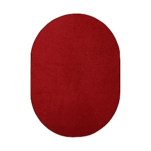 Bright House Solid Color Oval Shape Area Rugs Red - 5' x 7' Oval, Indoor, Stain & Fade Resistant, Perfect for Living Room, Bedroom, Dining Room, Entryway, Doorway, Pet & Kids Friendly Rug, Wedding
