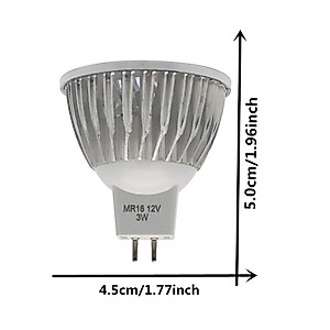 MR16 LED Light Bulbs 3W MR16 Base LED 12V 3W(20W Halogen Bulb Equivalent) Cool White LED Bulb Spotlight Bulbs for Landscape Recessed Lighting,12V Low Voltage,6000K Cool White,Not Dimmable,6 Pack