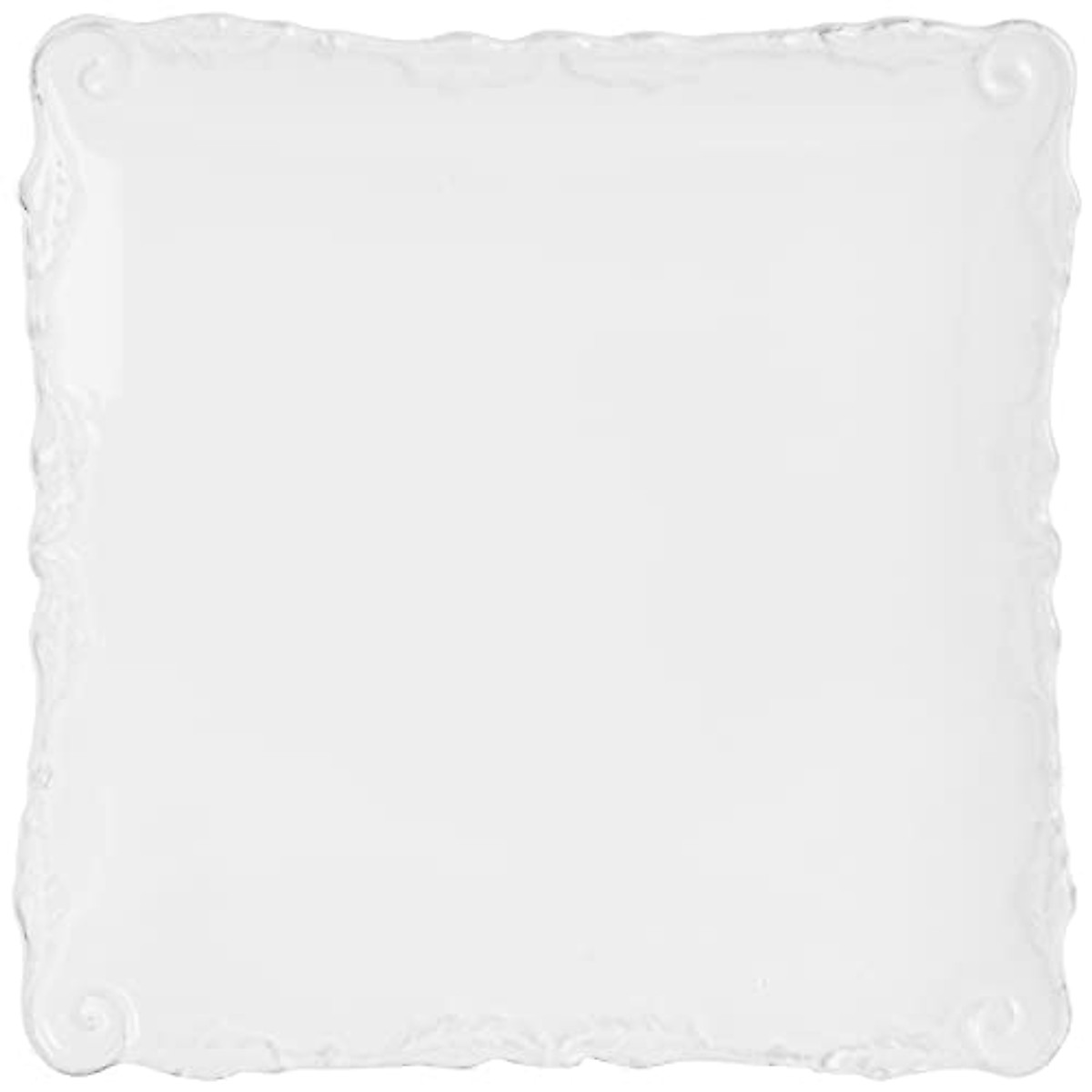 American Atelier Square Dinnerware Sets | White Kitchen Plates, Bowls, and Mugs | 16 Piece Bianca Wave Collection | Dishwasher and Microwave Safe | Service for 4