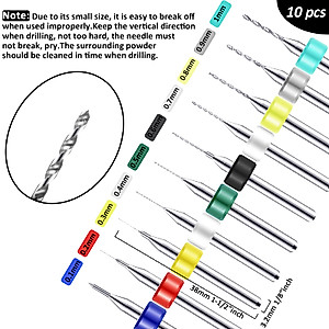 57 Pieces Hand Drill Bits Set, Pin Vise Hand Drill, 46 Pieces Micro Twist Drill Bits and 10 Pieces PCB Mini Drill Bits for Resin Polymer Clay Craft DIY Jewelry (0.1-1mm, Random Color PCB Drill)