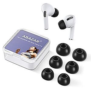 Memory Foam Tips for AirPods Pro 1 & 2 , V3.0, No Silicone Eartips Pain, Anti-Slip Replacement Ear Tips, Fit in The Charging Case, Reducing Noise Earbuds, 3 Pairs (Assorted Sizes S/M/L, Black)