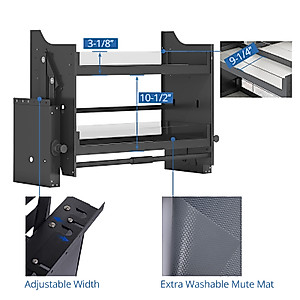 HEEPOR Pull Down Shelf Upper Kitchen Wall Cabinet Storage Organizer (30inch Cabinet) Black