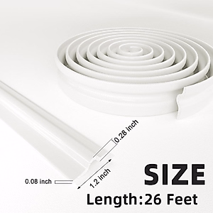 26 Feet Window Weather Stripping Seal Strip for Bottom and Side of Door, PU Foam Weather Strip for Window and Door Insulation Soundproofing