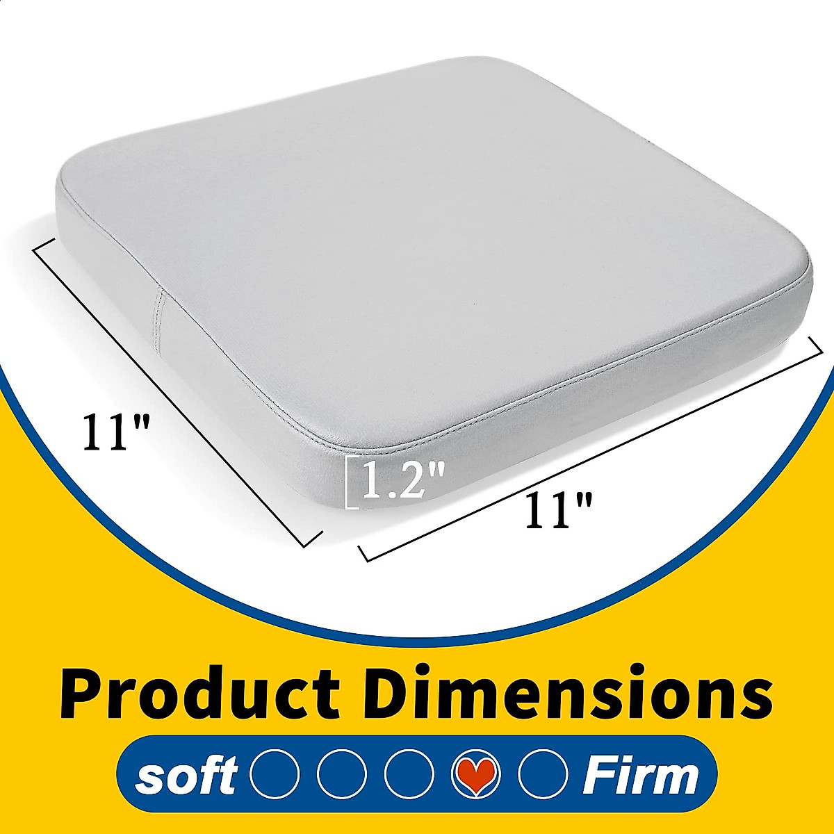 SINOSSO Modern Faux Leather Bar Stool Cushions 4 Pack, Leathaire Magnetic Small Chair Pads for Cafe Bistro Stackable Metal Stools (Square, Light Gray, 4)