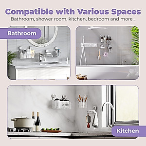 KATIKADDY Shower Caddy Suction Cup, 3 Piece Set Shower Organizer with Soap Dish, No Drilling Shower Shelf for Inside Shower Reusable for Bathroom Kitchen Living Room, Clear