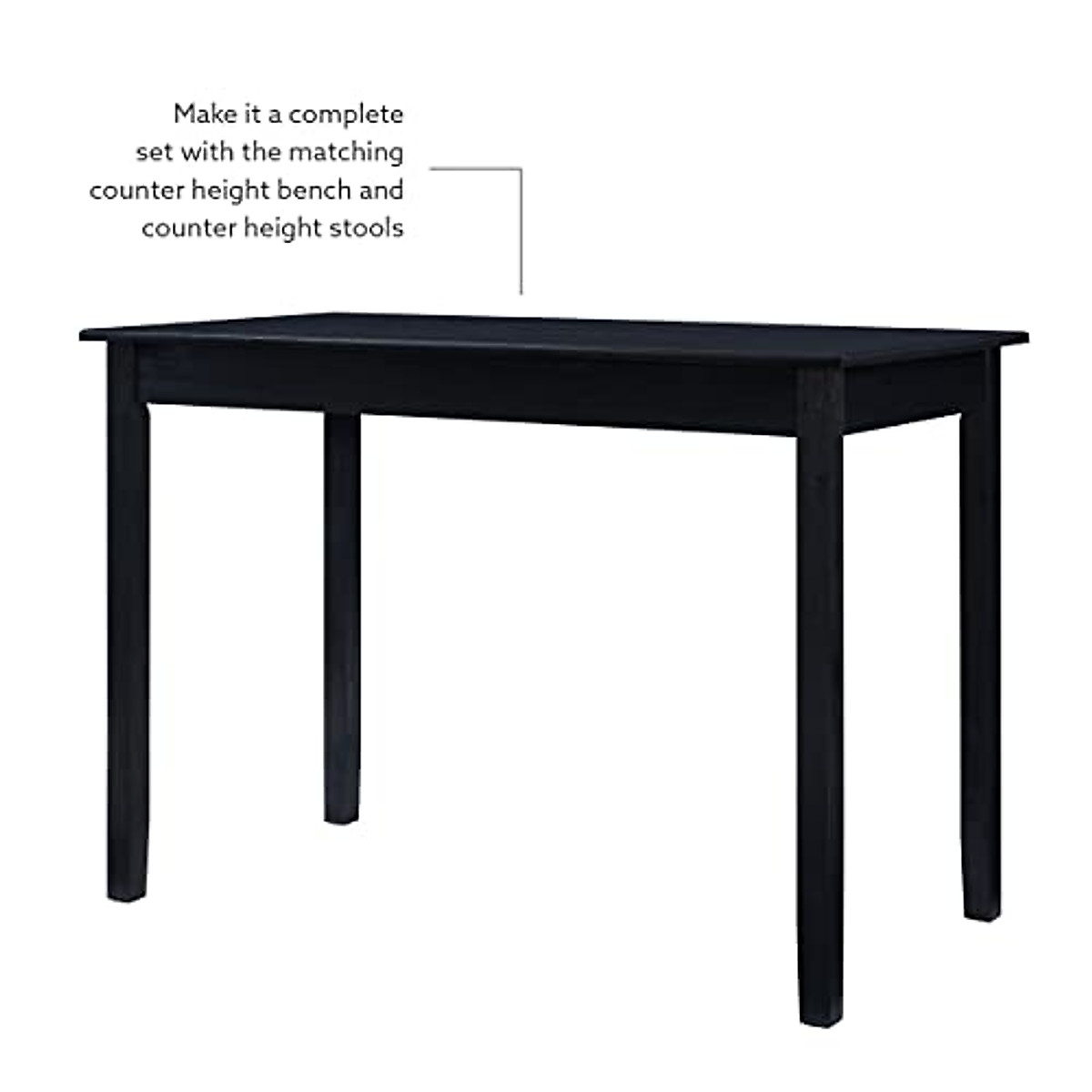Linon Dark Charcoal Wooden Tavern Carter Table, Counter Pub Height