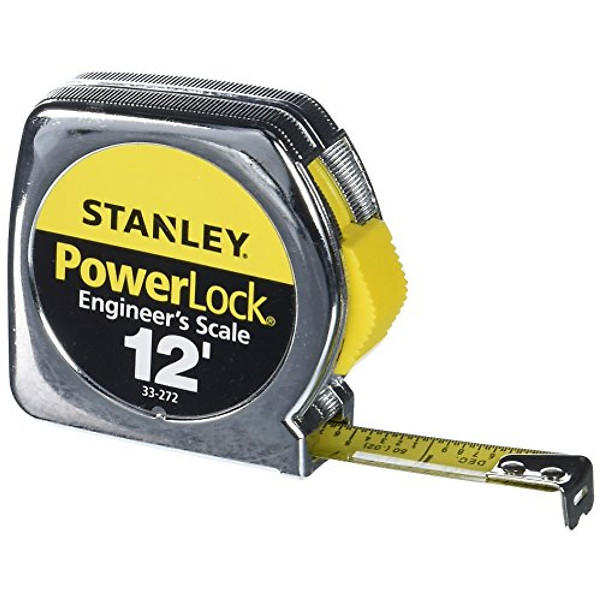 STANLEY PowerLock Tape Measure, Heavy-Duty, Engineer’s Scale with Metal Case, 12-Foot (33-272)
