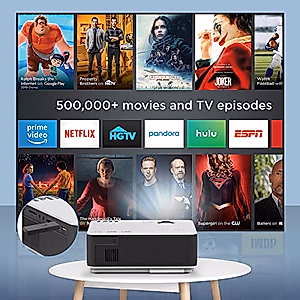 Projector with 5G WiFi and Bluetooth, Native 1080P Mini Projector, Portable Home Projector Compatible with TV Stick/Phone/PC/DVD/HDMI/AV/USB/SD etc, indoor & outdoor use