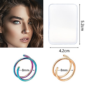 ONESING 5 Pcs 20G Double Hoop Nose Ring for Single Piercing Nose Rings Hoops Double Nose Rings for Women Nose Ring Hoop for Women Gold Nose Piercing Jewelry