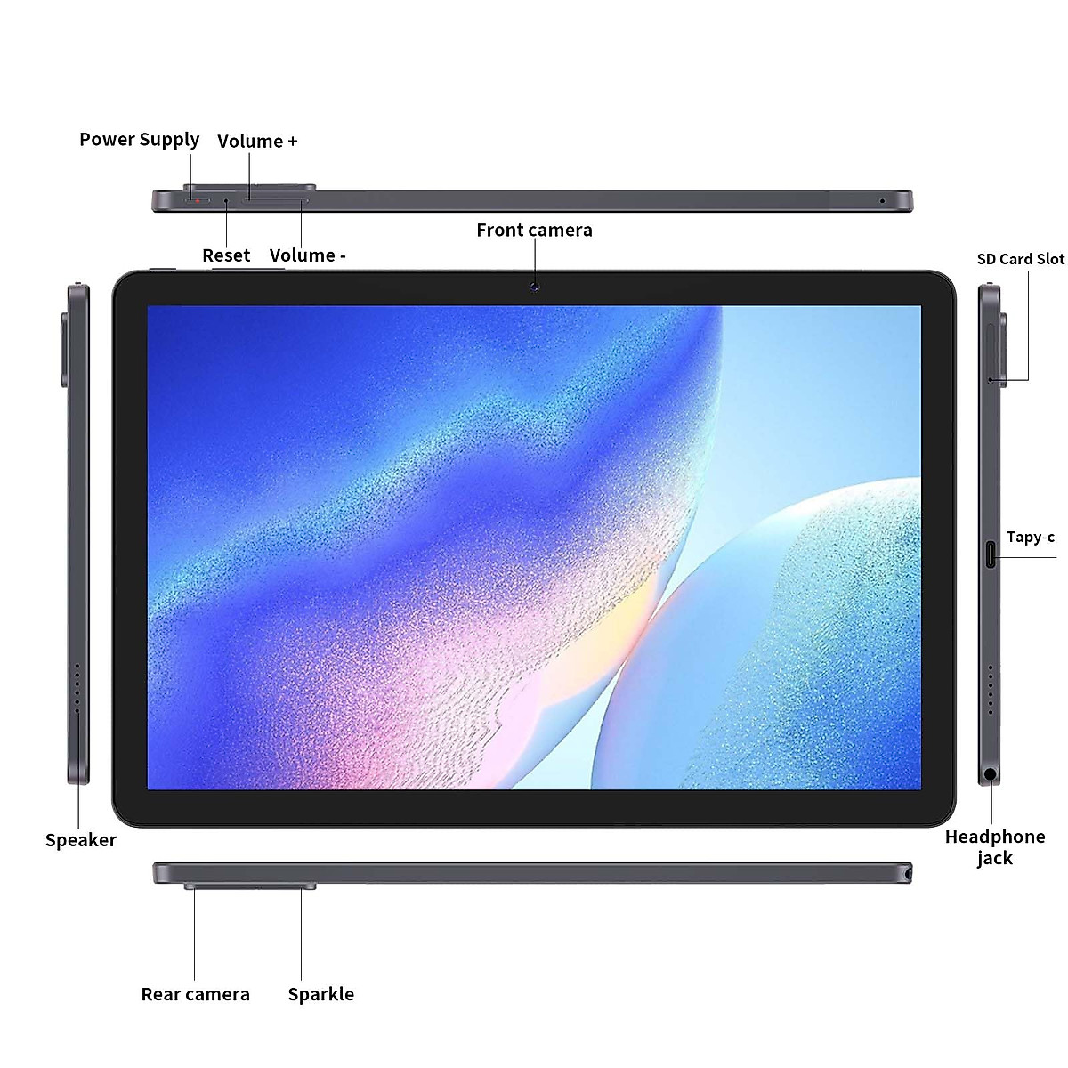 aiprotablet Android 13 Tablet 10.5 inch Tablets, 1920x1200 FHD IPS Display, 4G Cellular Tablet with 8GB RAM 64GB ROM 1TB Expand, Octa-Core Processor, 6000mAh, 8MP+13MP Camera, Face