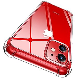 CANSHN Clear Protective Designed for iPhone 11 Case [Military Drop Protection] [Not Yellowing] Shockproof Transparent Case with Soft TPU Bumpers, Slim Thin Phone Case for iPhone 11 6.1 inch - Clear