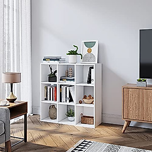 WAHEY Bookcase, 9 Cube Open Storage Organizer Display Bookshelf, HOFB009