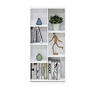 Furinno Luder Bookcase / Book / Storage , 7-Cube, White