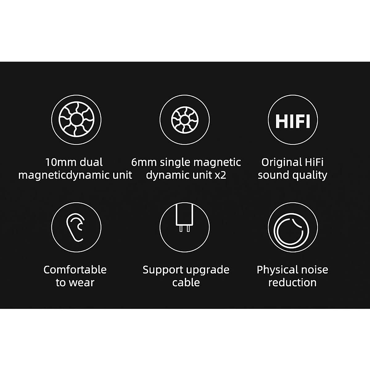 KZ DQ6 Array type three-unit dynamic in-Ear Headphone, HIFI Stereo Noise Isolating Sport IEM Wired Earphones/Earbuds/Headphones with Detachable Cable (without Mic, Grey)