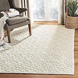 MARTHA STEWART Collection by SAFAVIEH 9' x 12' Ivory MSR3503A Handmade Contemporary Floral Wool Area Rug