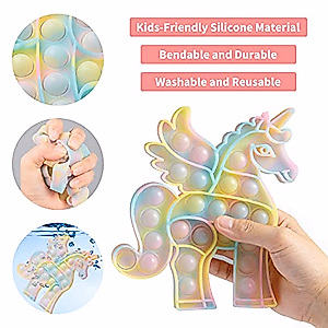 WHATOOK Glow in The Dark Fidget PoP Toy Unicorn and Llama for Girls:Fluorescent Bubble Sensory Stress Anxiety Restless Reliever Decompression Squeeze Toy for Stressed, Fidgety and Autism,ASD, Autistic