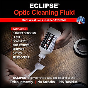 Eclipse Optic Cleaning Solution - Camera Lens and Digital Sensor Cleaner Fluid - Works with All Cameras, Binoculars, and Other Optical Products - Dropper Tip (15ml) - 0.5oz