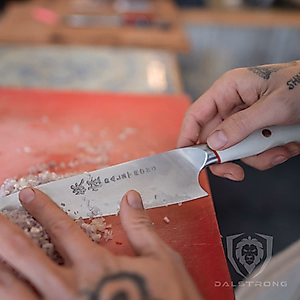 Dalstrong Chef Knife - 8 inch - Phantom Series - Japanese High-Carbon AUS8 Steel Kitchen Knife - White G10 Handle - Cooking Knife - w/Sheath