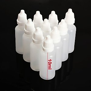 WOIWO 20 Pcs 10 Ml Plastic Empty Squeezable Eye Liquid Dropper Bottles Plastic Squeezable Eye Liquid Dropper Bottles