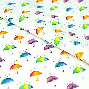Singer Fabrics, 100% Cotton, Colorful Umbrellas, 1 Yard Cut