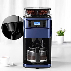 ROLTIN Coffee Machine Coffee Maker 2-12 Cup Programmable Coffee Machine with APP Control Pot Drip Coffee Maker with Timer And Thermal Pot Permanent Filter Coffee Maker Blue
