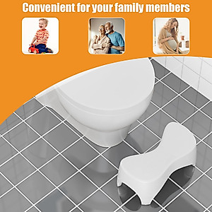 Toilet Stool, Toilet Step Stool, Potty Stool for Adults and Kids, Poop Stool for Bathroom, Non-Slip Simple Design White